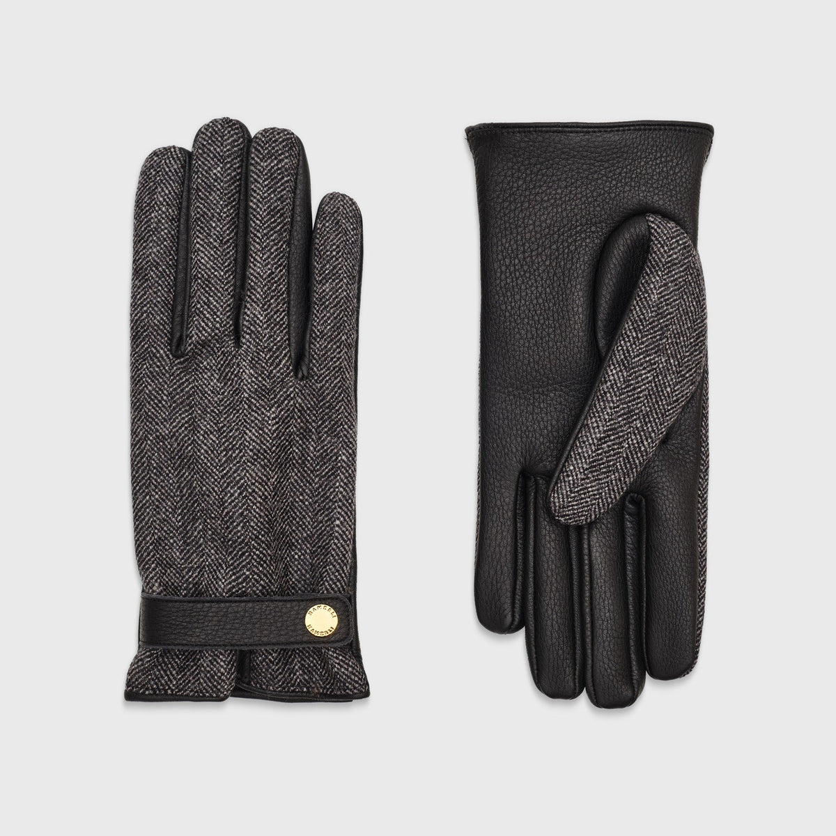 Ines Grey Tweed Leather Gloves – Handmade Leather Gloves