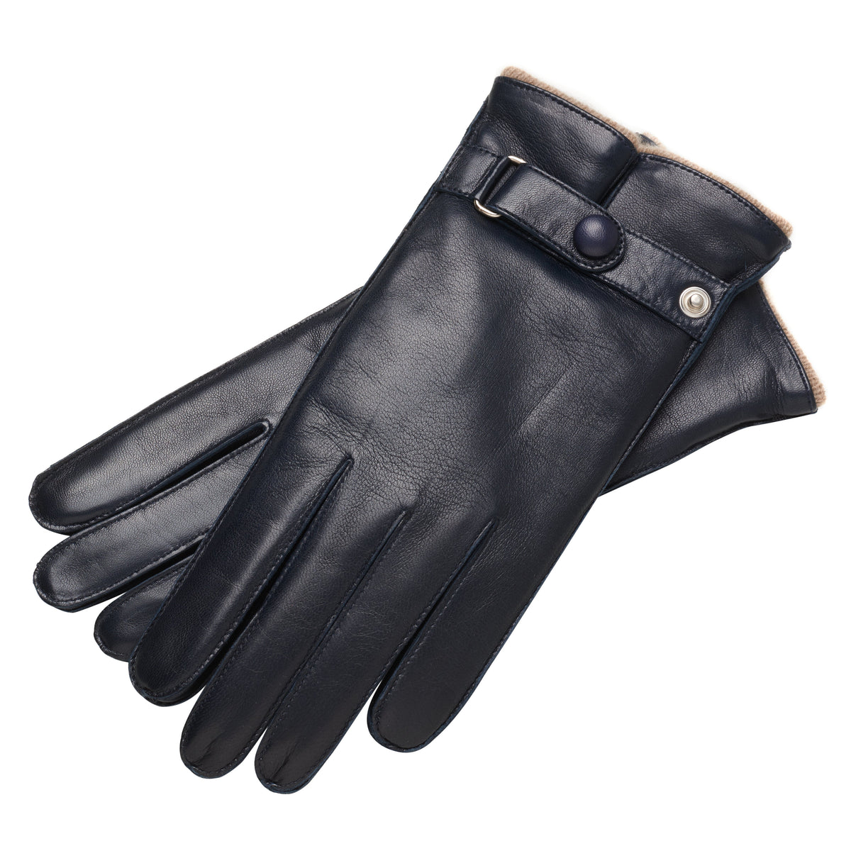 Bergamo Navy Blue Leather Gloves – Handmade Leather Gloves