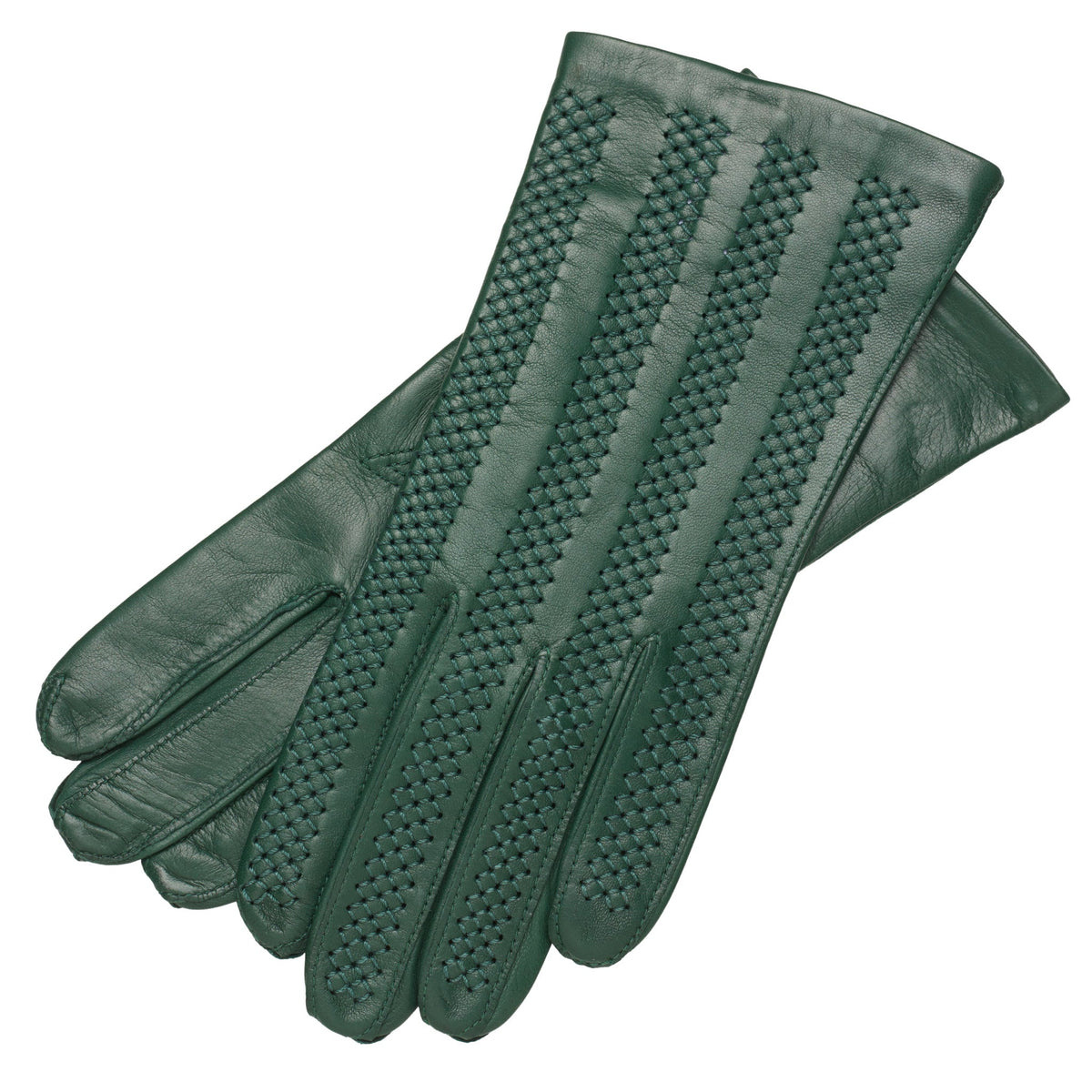 Vernazza Women"s Green Leather Gloves – Handmade Leather Gloves