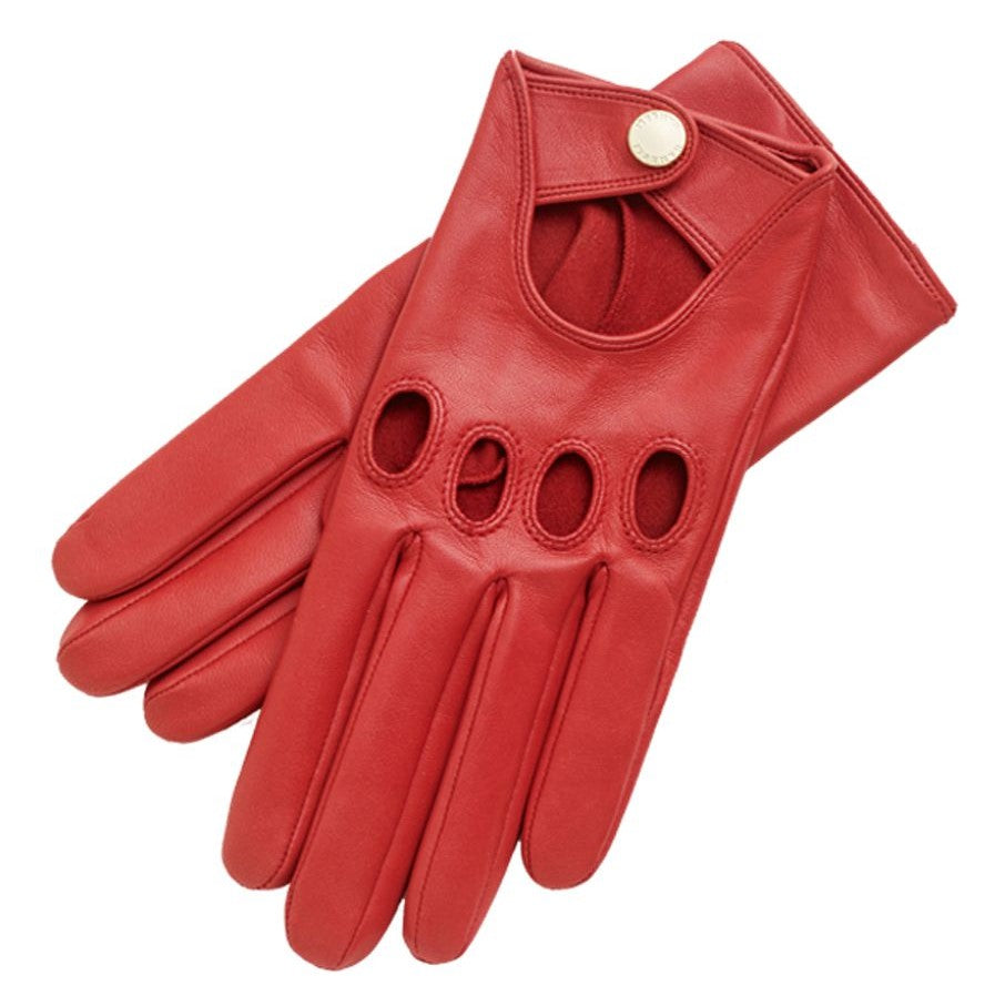 Charlotte Women's Red leather driving gloves – Handmade Leather Gloves