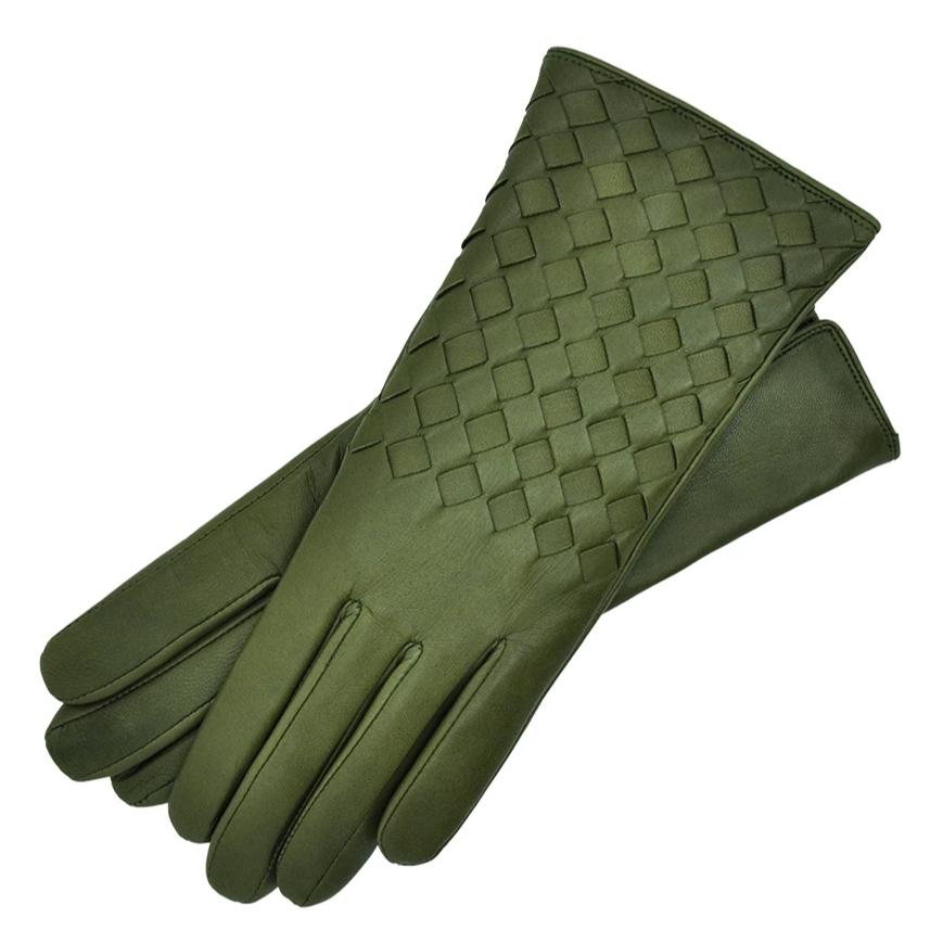 Trani Green leather gloves – Handmade Leather Gloves